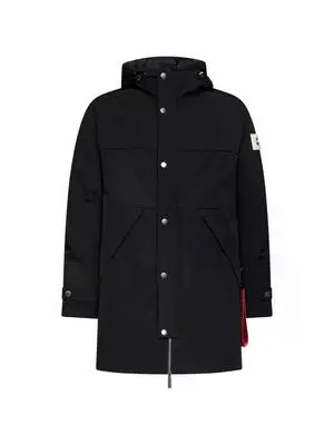 AFTER/LABEL Hooded Press-stud Jacket - Black