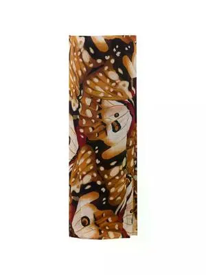 Farm Rio Borbofly Butterfly-print Midi Skirt - Brown