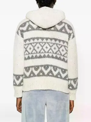 Peserico Fair Isle-knit Zip-up Hoodie