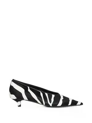 TOTEME Zebra-print Pony-hair Heeled Pumps - Black