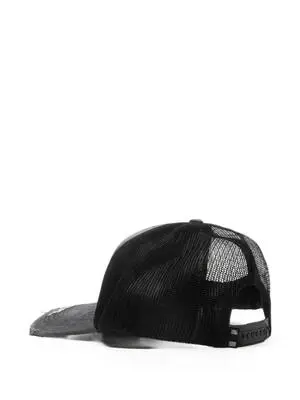NAHMIAS Wipeout Embroidered Distressed Trucker Hat - Black