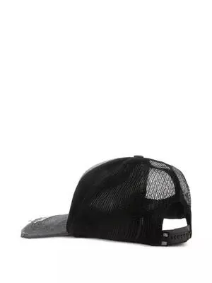 NAHMIAS Wipeout Embroidered Distressed Trucker Hat - Black