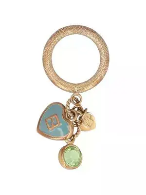 Fendi Ff Logo Heart Charm Ring