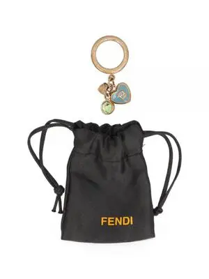 Fendi Ff Logo Heart Charm Ring