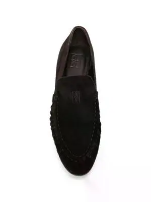 BY MALENE BIRGER Suede-finish Ruched-detail Loafers