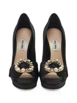 Miu Miu Embellished Platform Pumps