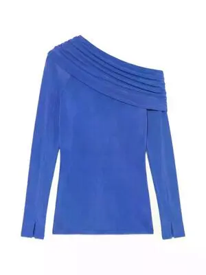 PEACHY DEN Kylie Cold-shoulder T-shirt - Blue
