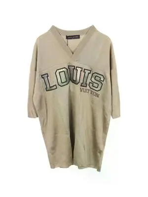LOUIS VUITTON 2010s Logo-print Mesh T-shirt - Neutrals