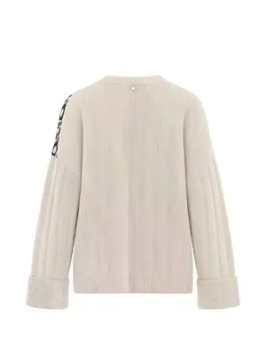 Liu Jo Jacquard Sweater With Jewel Embroidery - Neutrals