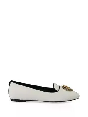 Dolce & Gabbana Embellished Velvet Loafers - White