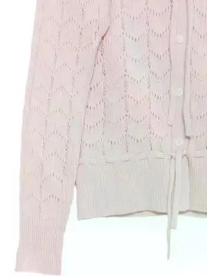 ALAINPAUL Pointelle-knit Tie-fastening Cardigan