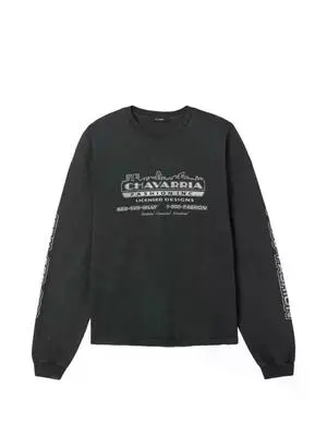 WILLY CHAVARRIA Buffalo Tee Graphic-print Long-sleeve T-shirt - Black