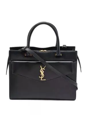 Saint Laurent Medium Uptown Leather Tote Bag - Black