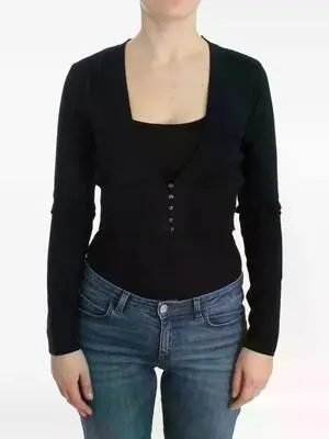 Roberto Cavalli Cropped V-neck Cardigan - Black