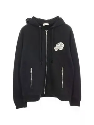 Moncler 2010s Logo-patch Zip-up Hoodie - Black