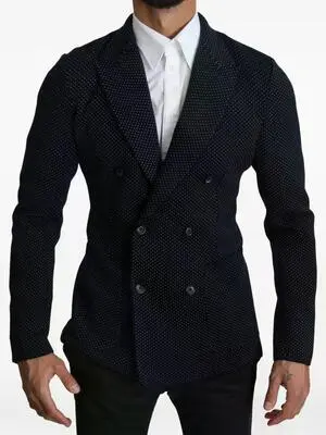 Dolce & Gabbana Polka-dot Double-breasted Blazer - Blue