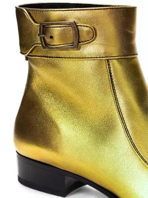 Saint Laurent Buckle-fastening Leather Ankle Boots