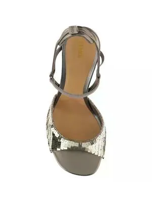 Fendi Very Colibrì Sequin-embellished Leather Sandals - Silver