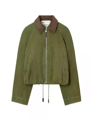 Tory Burch Denim Bomber Jacket - Green