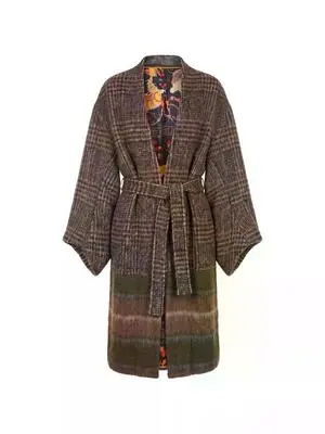 HUI MILANO Checked Belted Cardigan