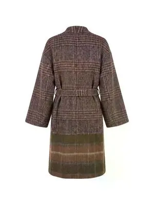 HUI MILANO Checked Belted Cardigan