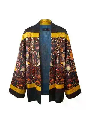 HUI MILANO Floral-print Silk Cardigan - Blue