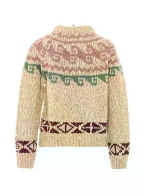 Moncler Geometric-jacquard Sweater - Neutrals