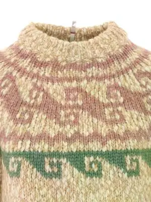 Moncler Geometric-jacquard Sweater - Neutrals