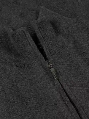 DORIANI CASHMERE Quarter-zip Knitted Sweater
