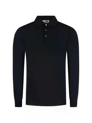 LARDINI Button-up Polo Sweater - Blue