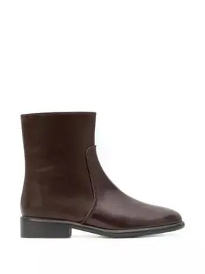 CastaÑer Elsa Braided Leather Ankle Boots - Brown