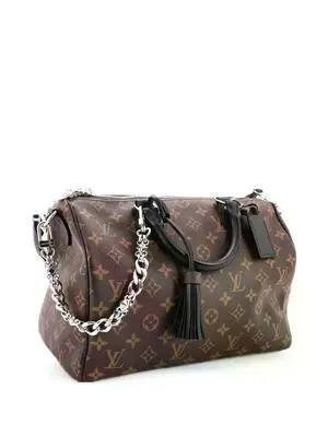 LOUIS VUITTON Dark Speedy Soft Bandouliere Bag Monogram Canvas 30 Satchel