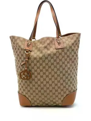 Gucci 2016-2026 Large Gg Canvas Gg Charm Tote Bag - Neutrals