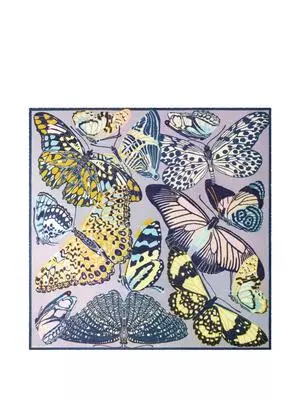 INOUI EDITIONS Butterfly-print Square Scarf - Grey