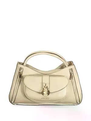 Guess Pebbled-texture Logo-plaque Tote Bag - Neutrals