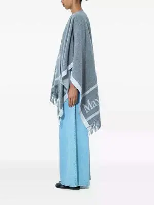 Max Mara Logo-print Fringed Poncho