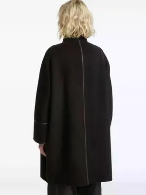 YVES SALOMON Leather-trim Oversized Coat