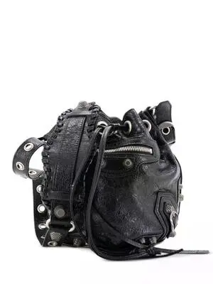 Balenciaga Le Cagole Giant Studs Leather Xs Bucket Bag - Black