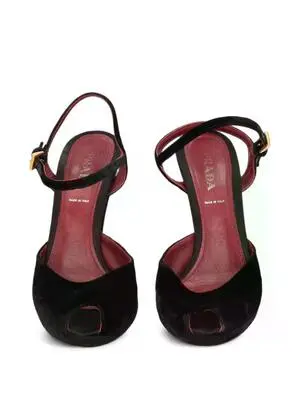 Prada Velvet-effect Slingback Sandals