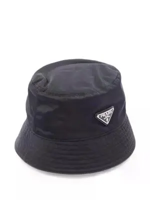 Prada 2010s Re-nylon Logo Plate Bucket Hat