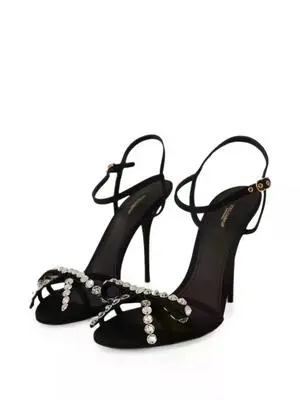 Dolce & Gabbana Crystal-embellished Bow Sandals