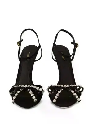 Dolce & Gabbana Crystal-embellished Bow Sandals