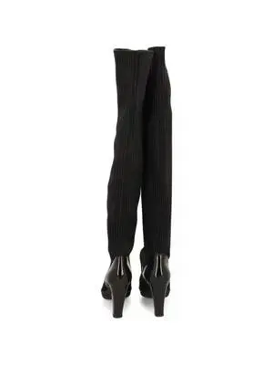 Hogan Ribbed-knit Over-the-knee Boots - Black
