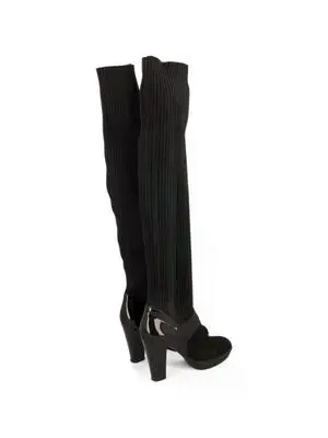 Hogan Ribbed-knit Over-the-knee Boots