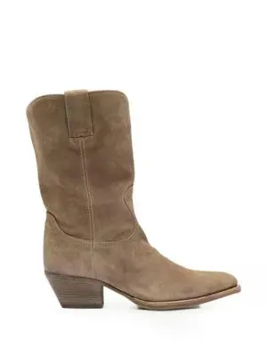 Officine Creative Wanda Pointed-toe Suede Boots - Neutrals