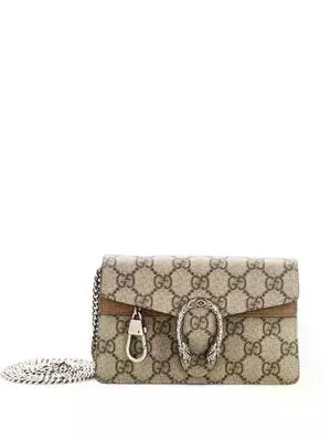 Gucci Dionysus Bag Gg Coated Canvas Super Mini Crossbody Bag - Brown