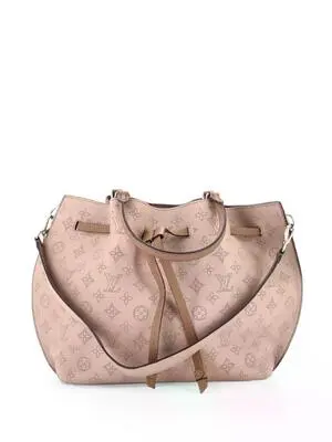 LOUIS VUITTON Girolata Handbag Mahina Leather Tote Bag - Grey