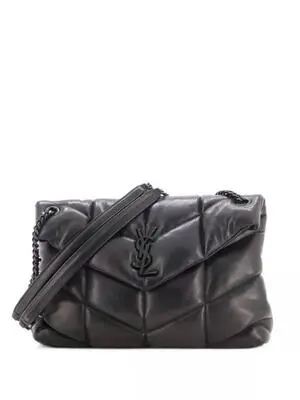 Saint Laurent Loulou Puffer Quilted Leather Medium Shoulder Bag - Black