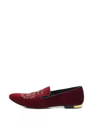Philipp Plein Crystal-embellished Loafers - Red