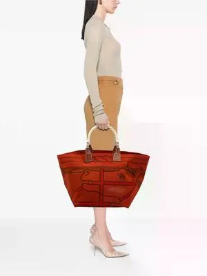 Hermès 2011 Toile H Plume Quadrige Au Fil Steeple 31 Tote Bag